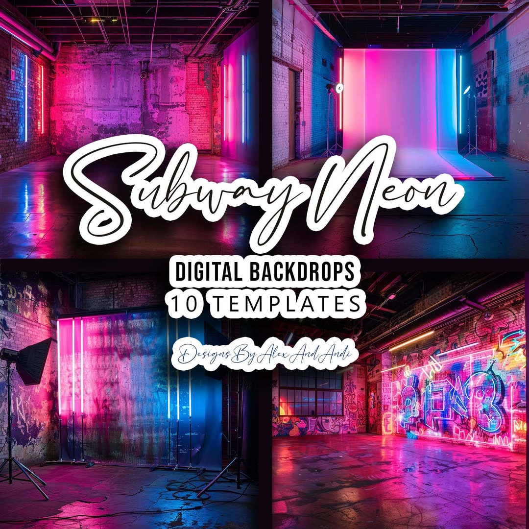 Subway Neon Event City Picture Urban Background Back Drop Digital ...