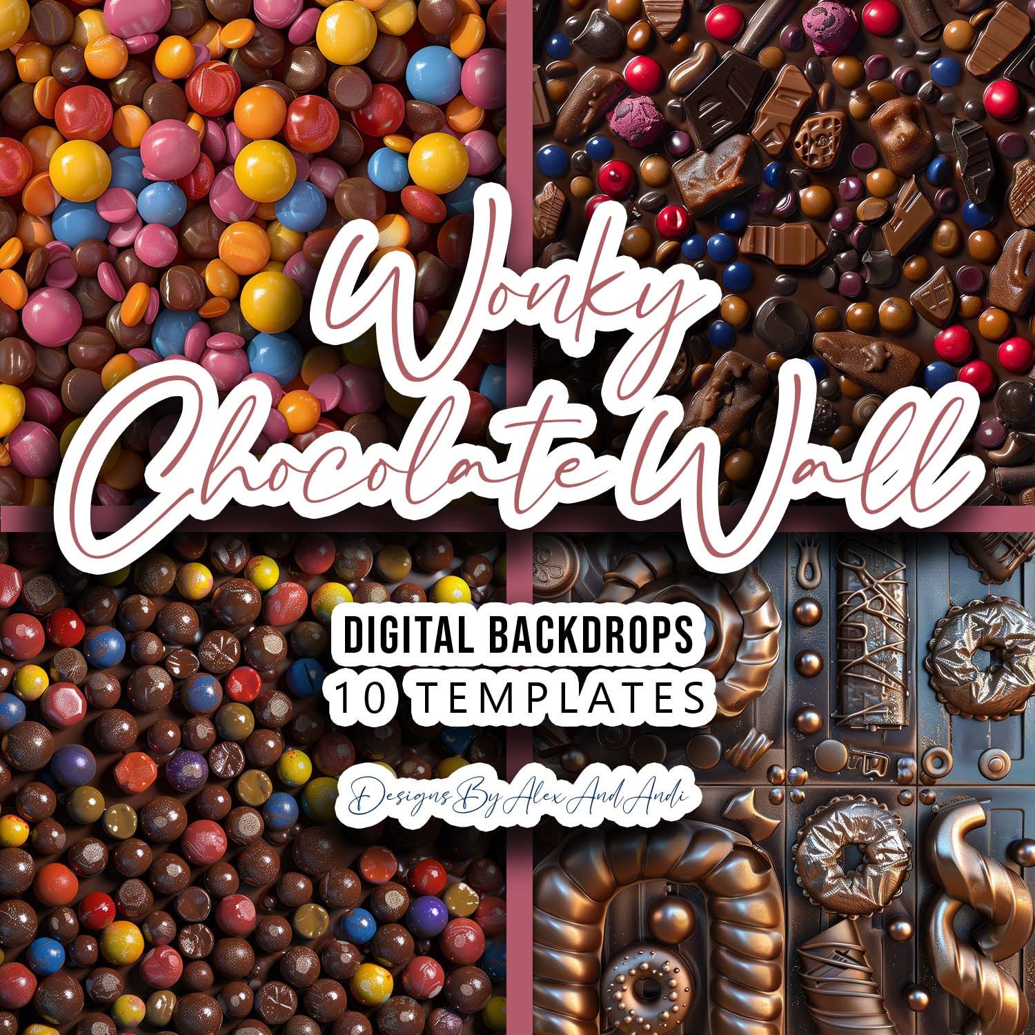 Wonky Chocolate Wall Digital Background Overlay Backdrop Kid Child ...