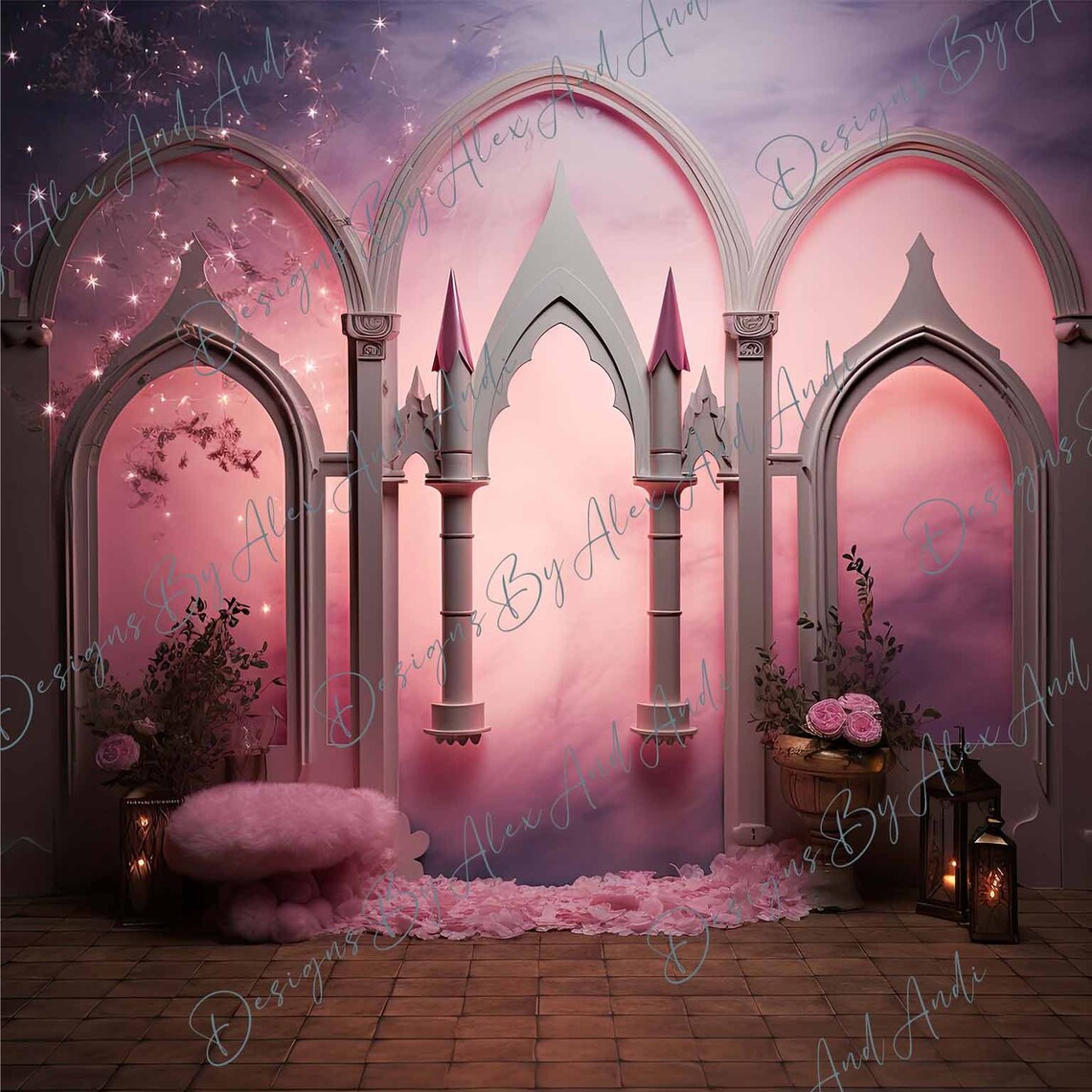 Princess Studio Backdrop Background Digital Child Sweet 16 Photo Shoot ...