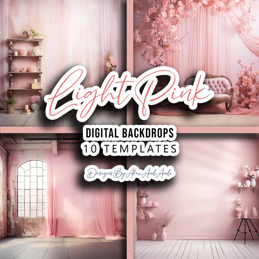 Light Pink Digital Backdrop Overlay Background Child Photo Picture ...