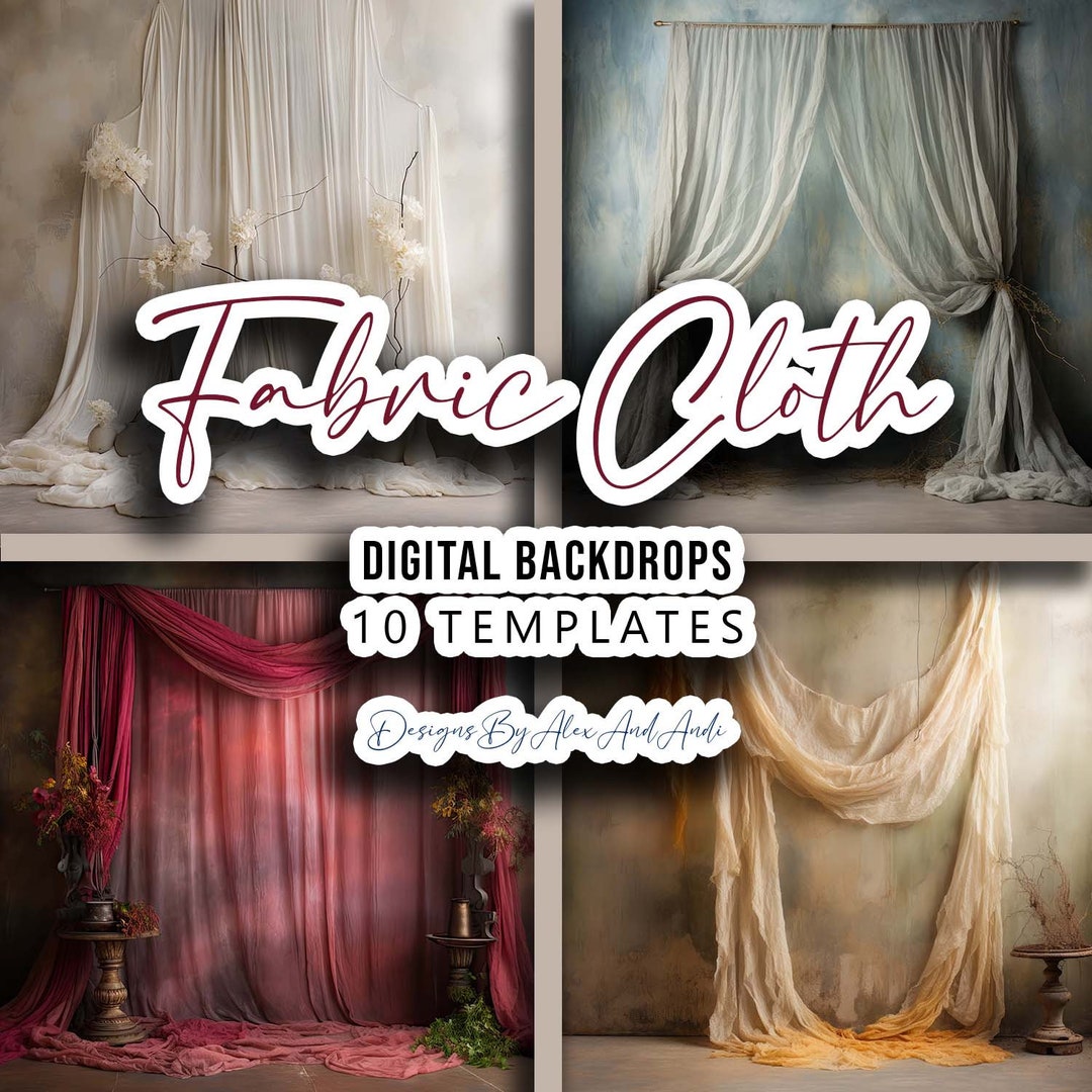 Fabric Cloth Digital Backdrop Wedding Sweet 16 Overlay Background ...