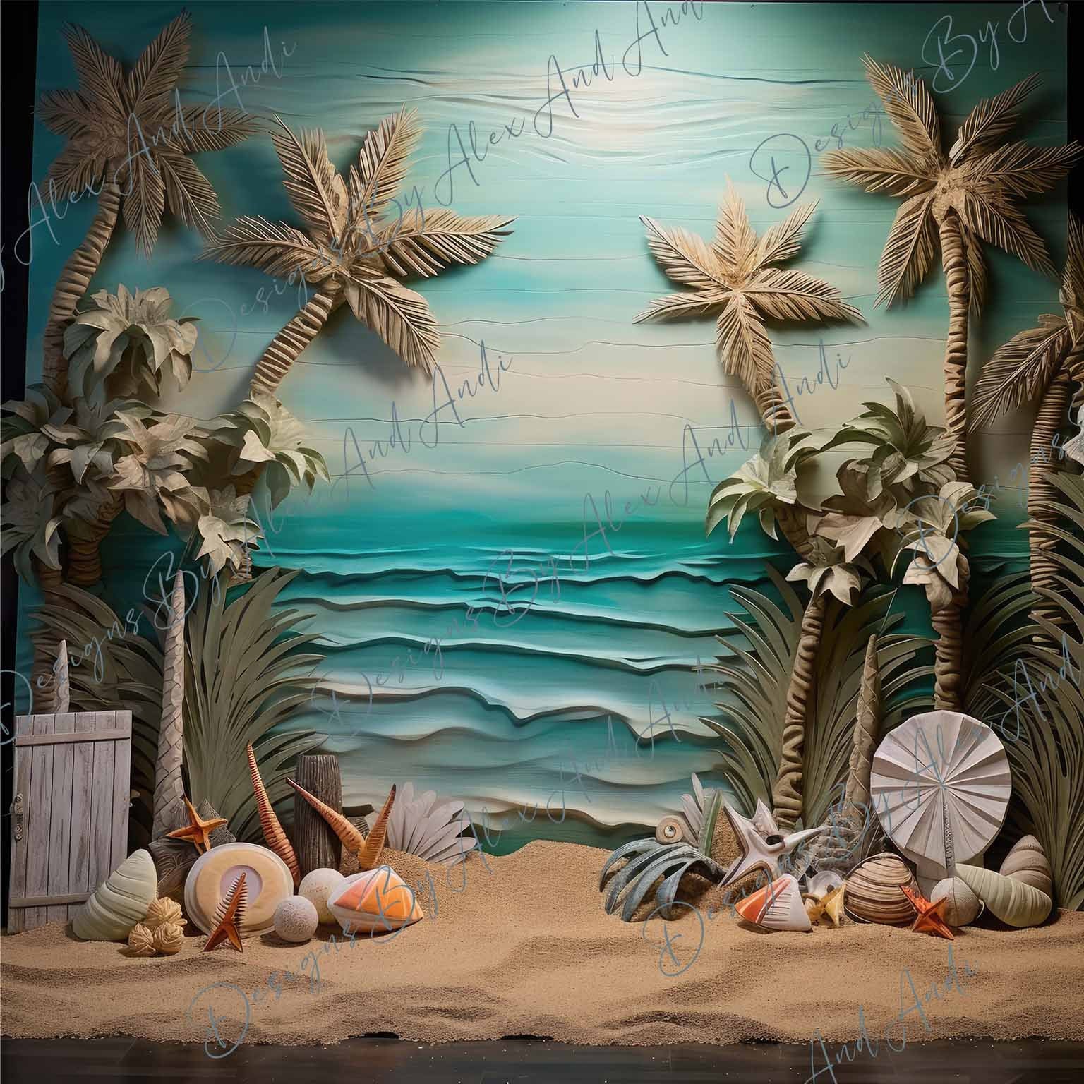 Beach Party Backdrop Background Digital Birthday Child Photo Shoot ...