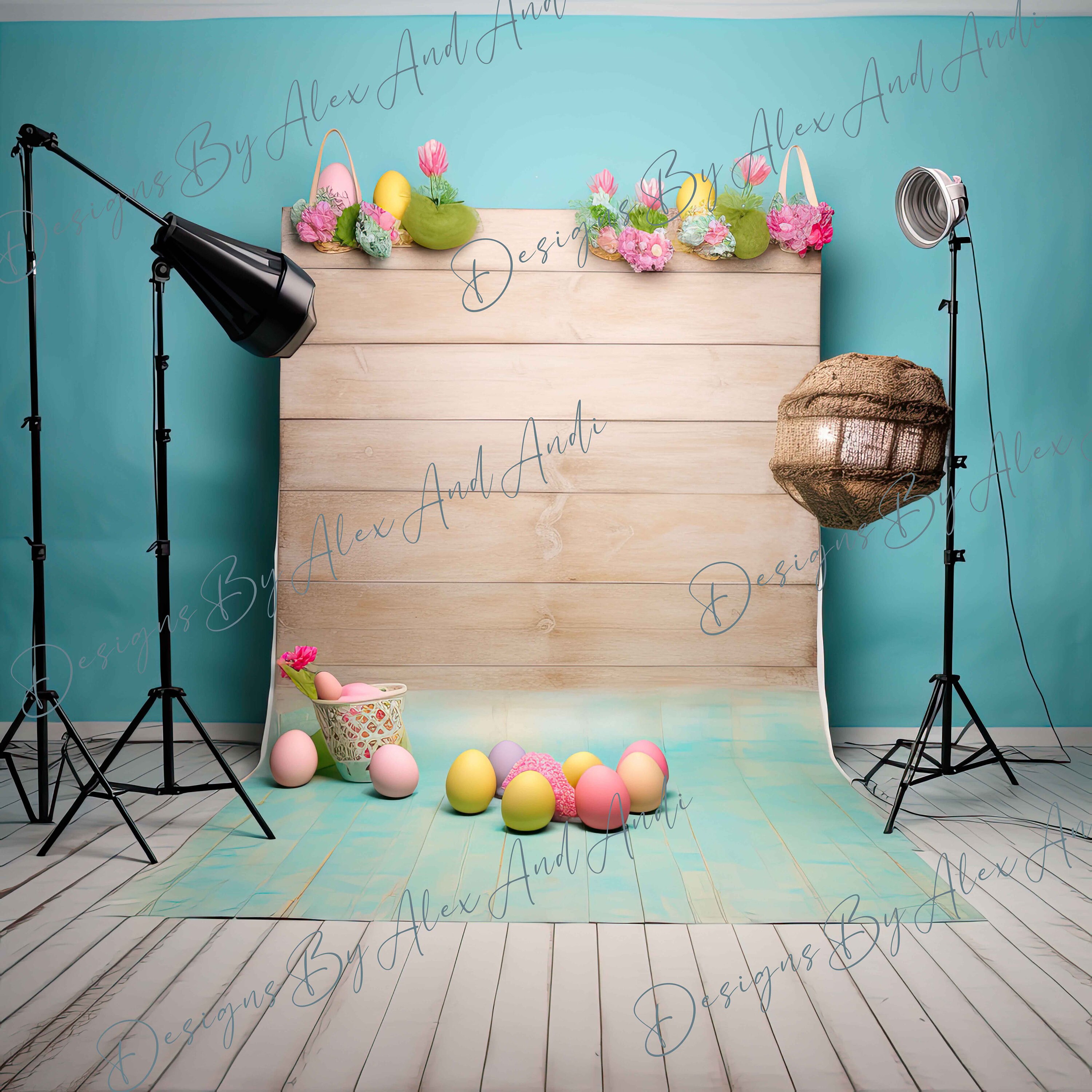 Easter Studio Backdrop Background Digital Photo Easter Photo Studio Set ...