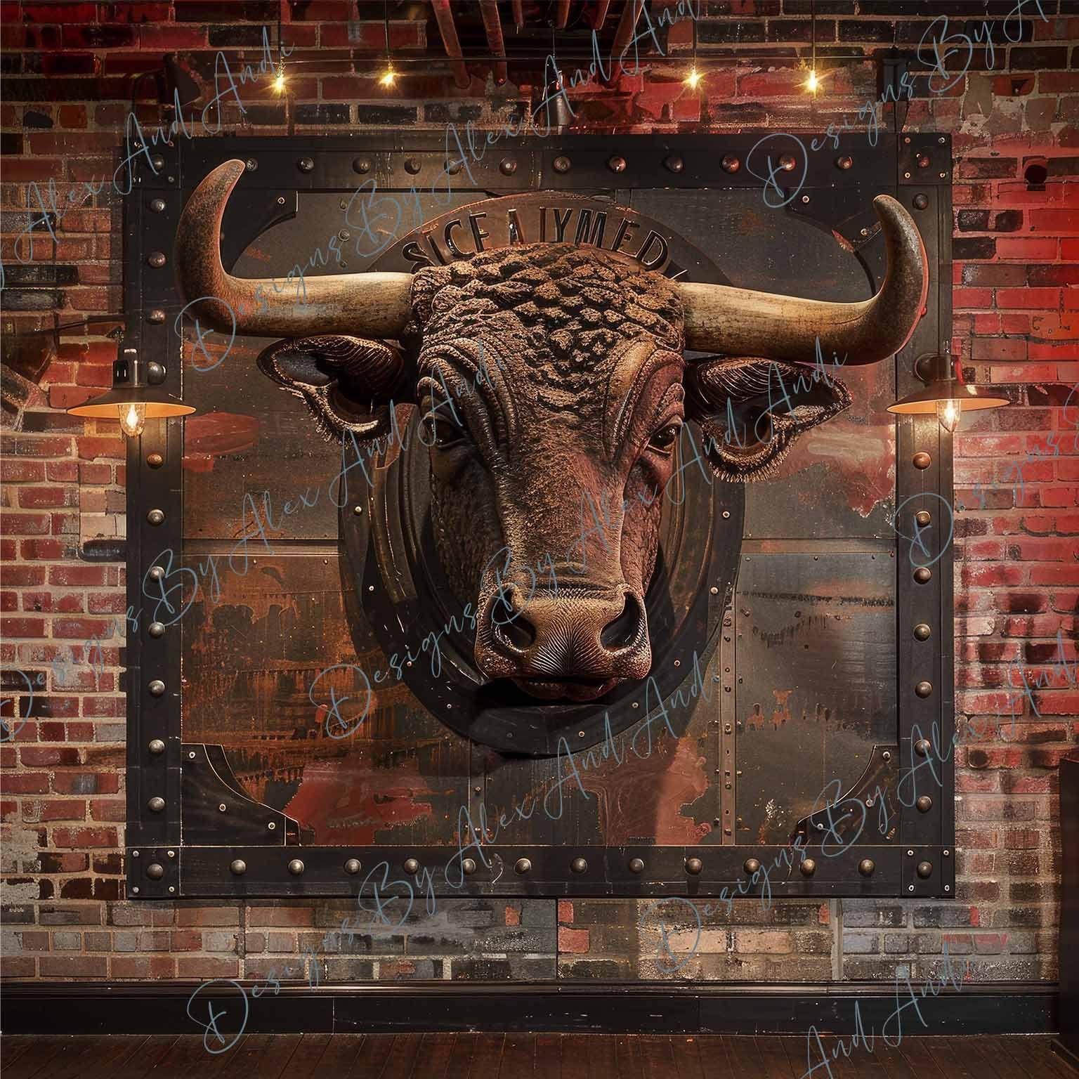 Rodeo Bull Digital Backdrop Overlay Wedding Background Sweet 16 Event ...