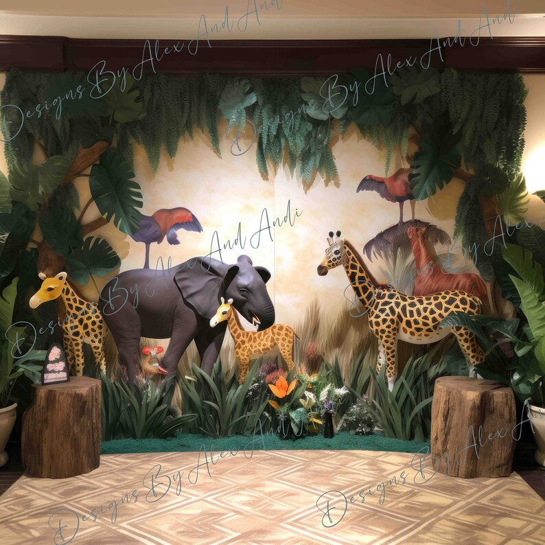 Animal Zoo Backdrop Background Digital Studio Photo Animal Photo Kid ...