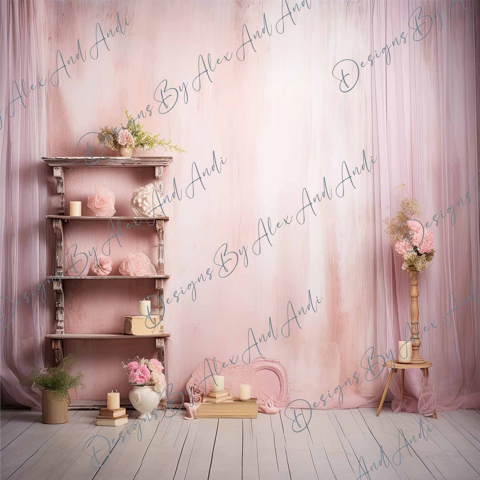 Light Pink Digital Backdrop Overlay Background Child Photo Picture ...