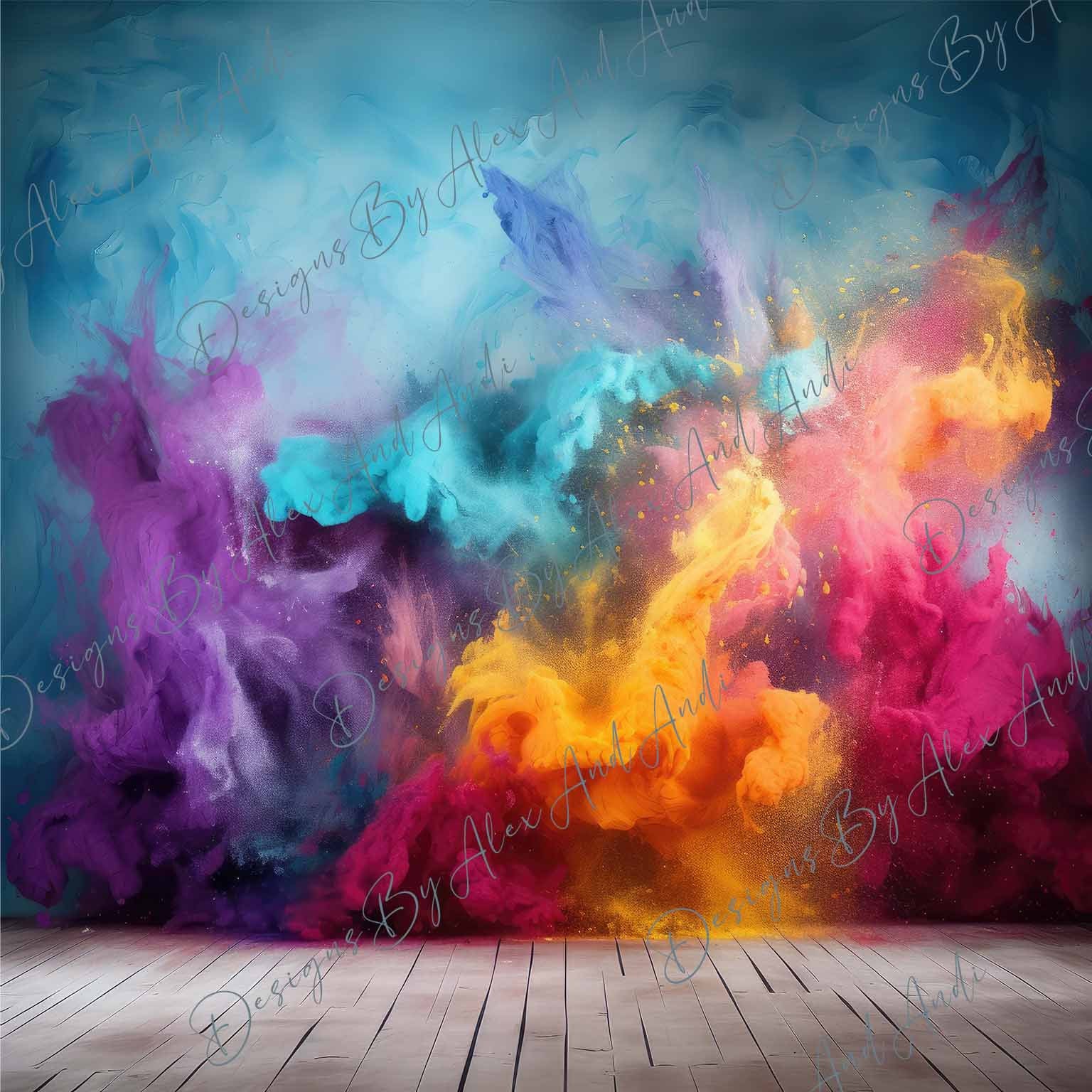 Color Wall Digital Backdrop Overlay Background Birthday Child Photo ...