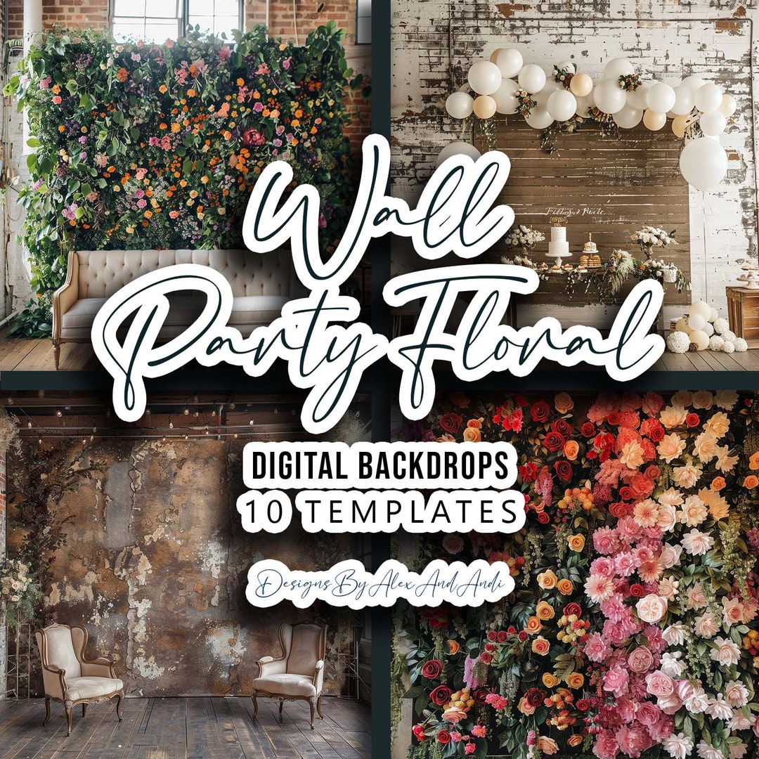 Wall Party Floral Digital Background Overlay Backdrop Wedding Bride ...