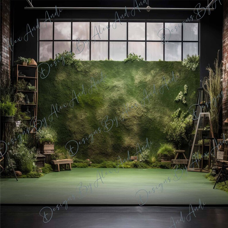 Grass Warehouse Studio Grass Backdrop Wall Digital Backdrop Overlay ...
