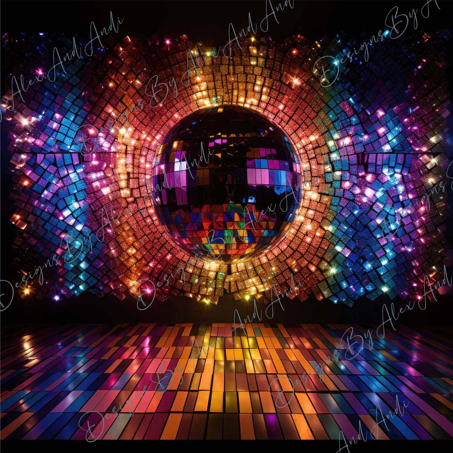 Disco Digital Backdrop Overlay Background Birthday Child Photo Shoot ...