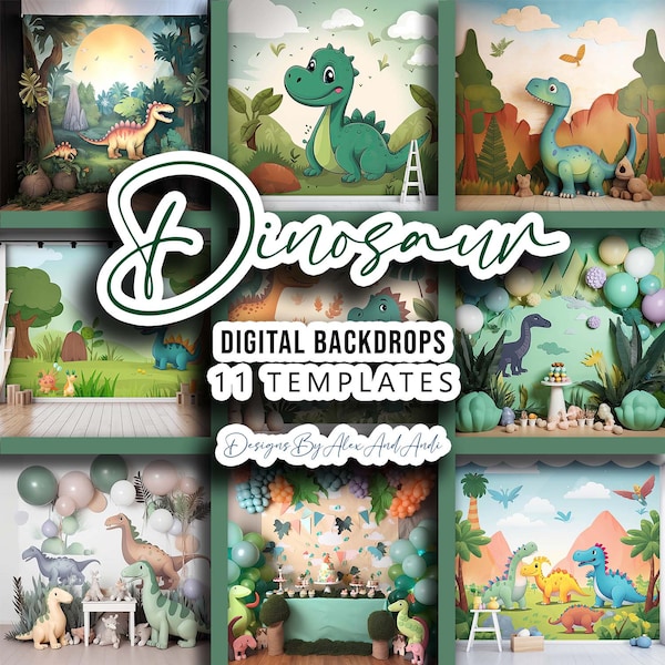 Dinosaur Photo Background Template - Etsy