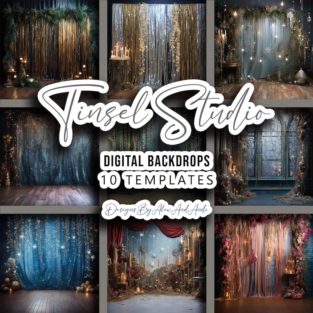 Tinsel Studio Backdrop Background Digital Birthday Child Photo Shoot Picture Studio Event ...