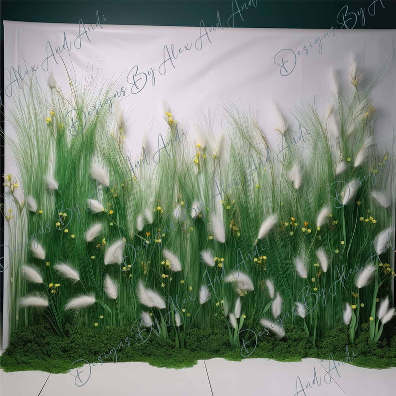 Grass Floral Backdrop Background Digital Photo Shoot Studio - Etsy