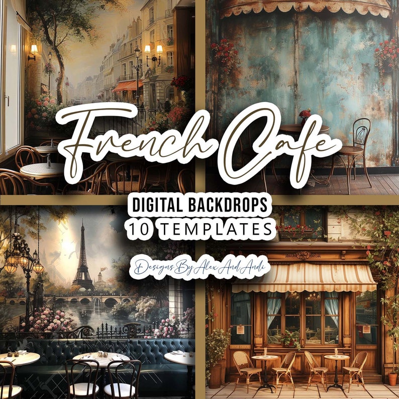 French Cafe Digital Overlay Backdrop Background Party Photo Picture ...