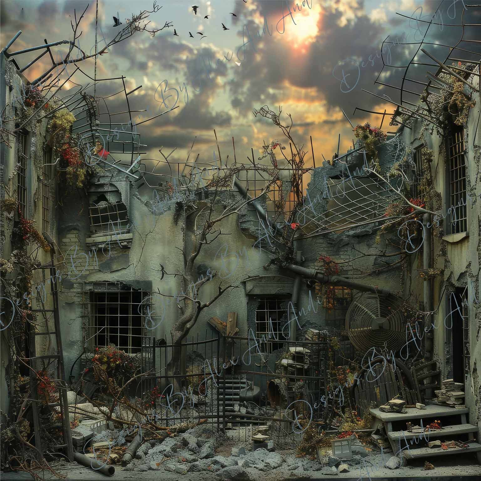 Apocalypse Photo Shoot Disaster Background Zombie Apocalyptic Digital ...