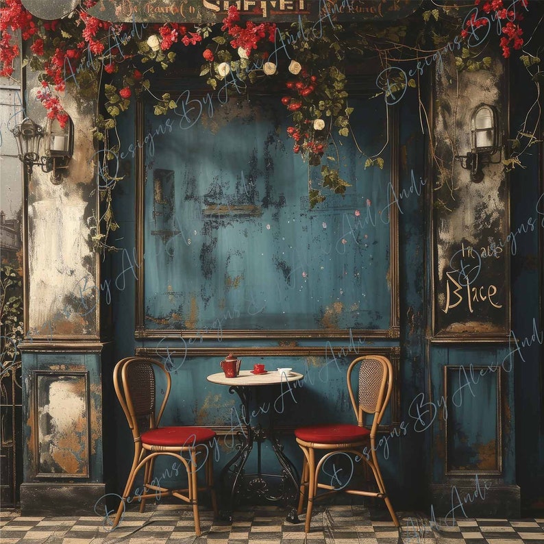 French Cafe Digital Overlay Backdrop Background Party Photo Picture ...