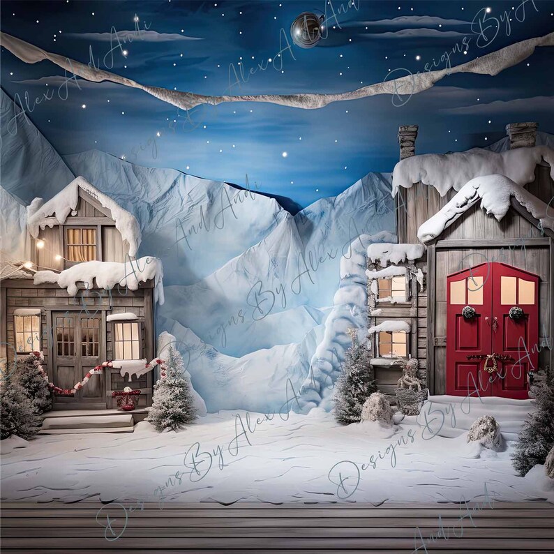 North Pole Prop Digital Backdrop Overlay Background Wedding Holiday ...