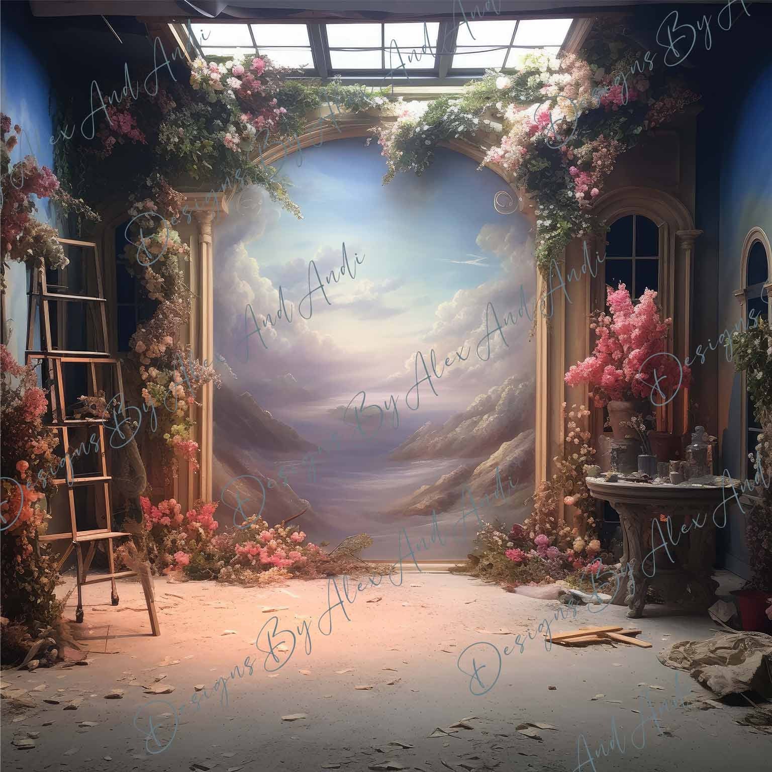 Arch Studio Backdrop Background Digital Birthday Child Photo Shoot ...