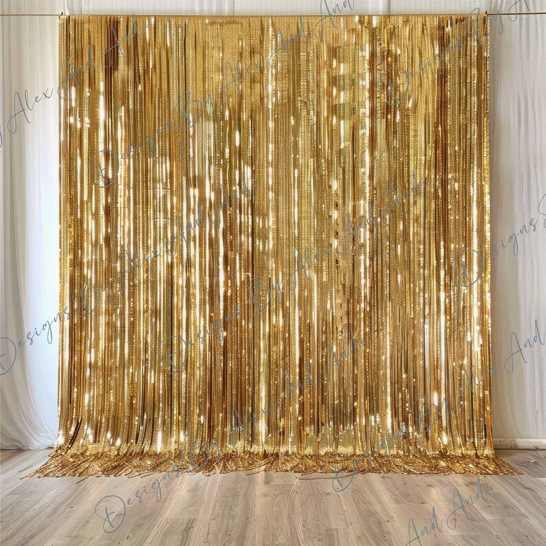 Gold Fringe Studio Digital Background Backdrop Overlay Party Photo ...