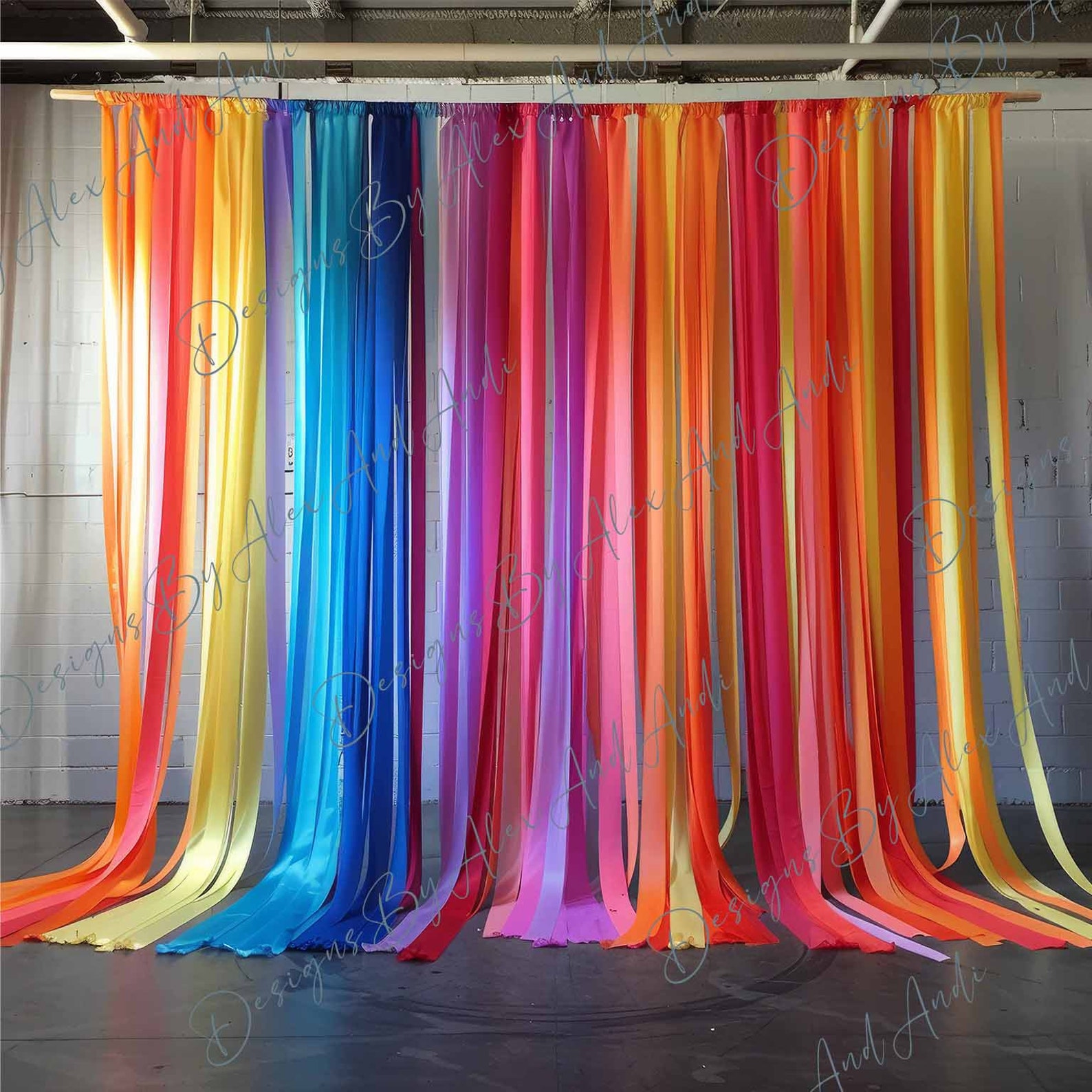 Plastic Ribbon Digital Backdrop Overlay Wedding Background Event Photo ...