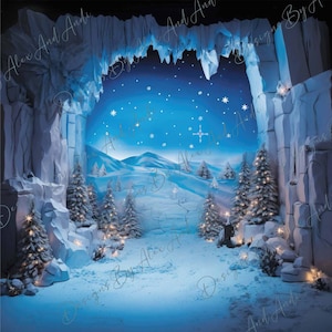 North Pole Studio Digital Backdrop Overlay Background Wedding Holiday ...