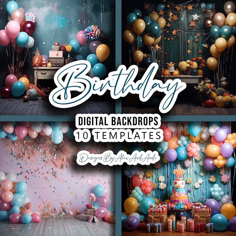 Birthday Digital Backdrop Background Birthday Child Photo Shoot Picture ...