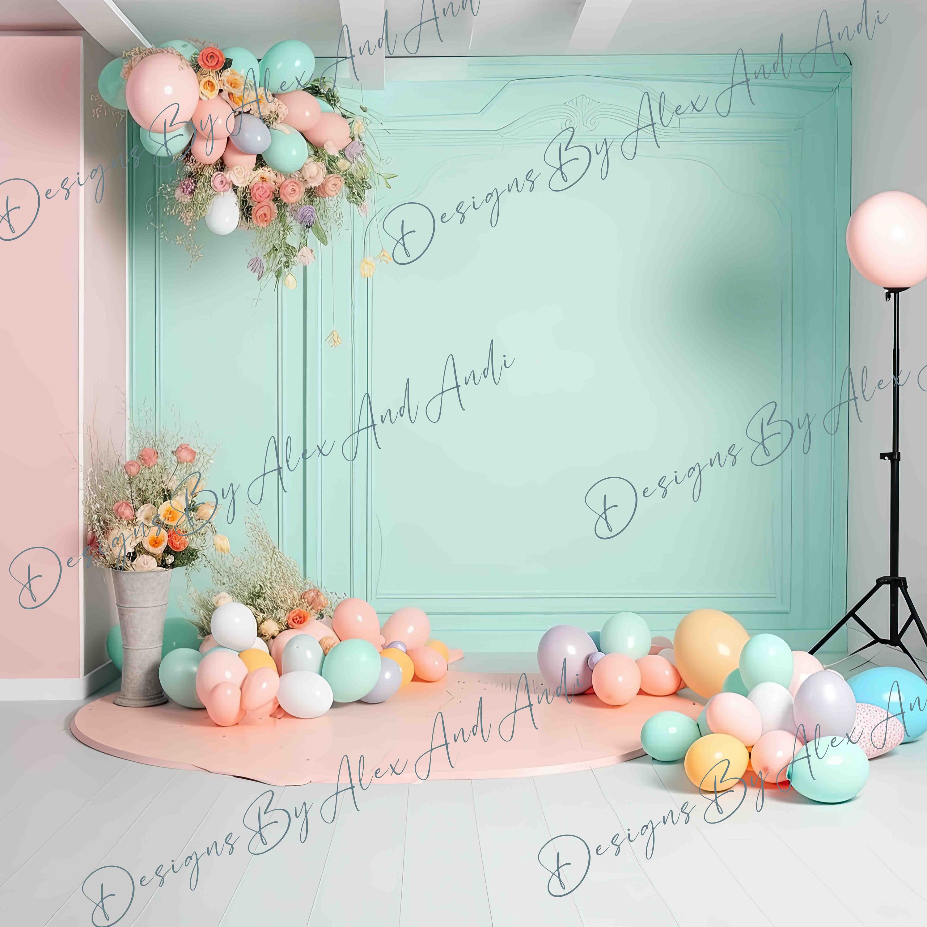 Easter Studio Backdrop Background Digital Photo Easter Photo Studio Set ...