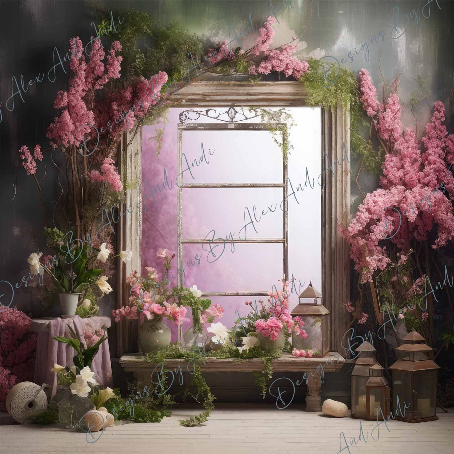 Spring Digital Backdrop Overlay Background Wedding Sweet 16 Photo Shoot ...