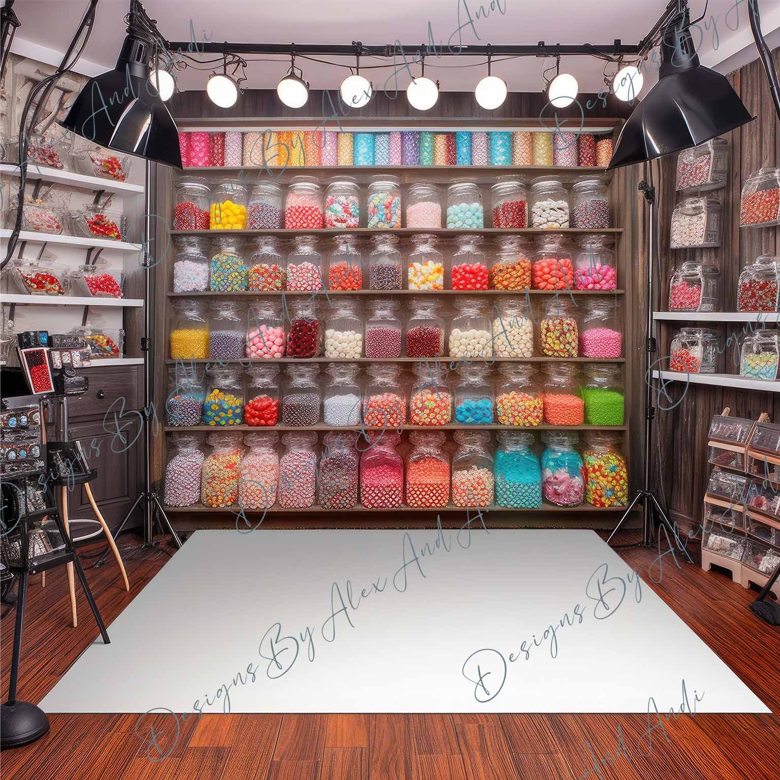 Candy Store Studio Backdrop Background Digital Photo Shoot Picture Prop ...