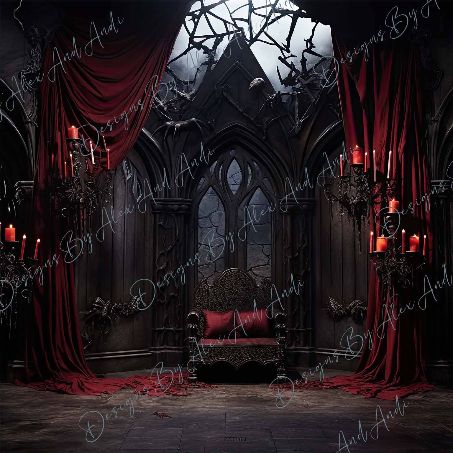 Vampire House Digital Backdrop Background Birthday Child Photo Shoot ...