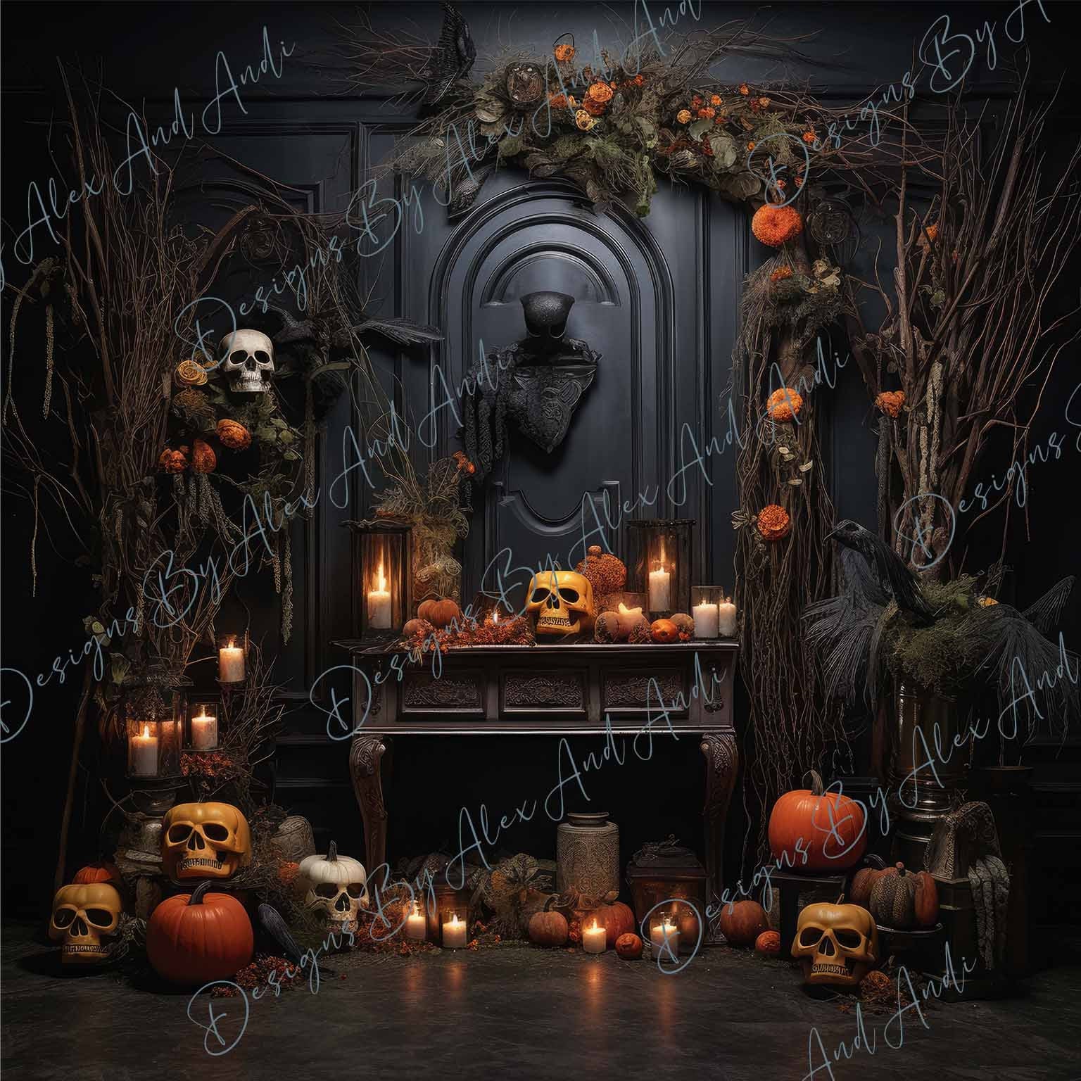 Spooky Halloween Backdrop Background Digital Birthday Child Photo Shoot ...