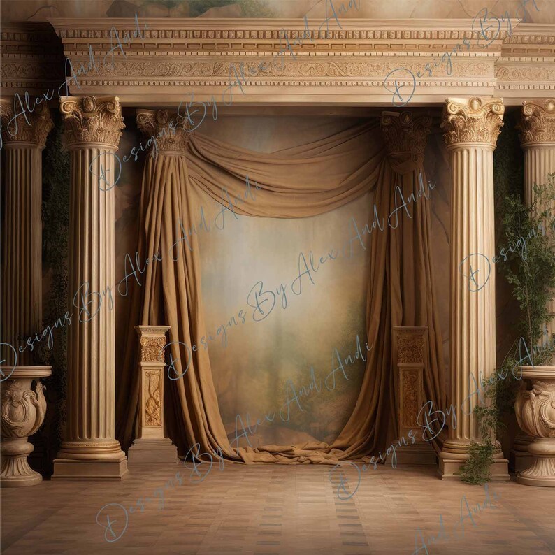 Ancient Greek Digital Backdrop Overlay Wedding Sweet 16 Background ...