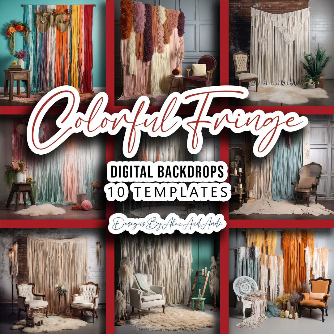 Colorful Fringe Backdrop Background Digital Photo Shoot Picture Prop ...