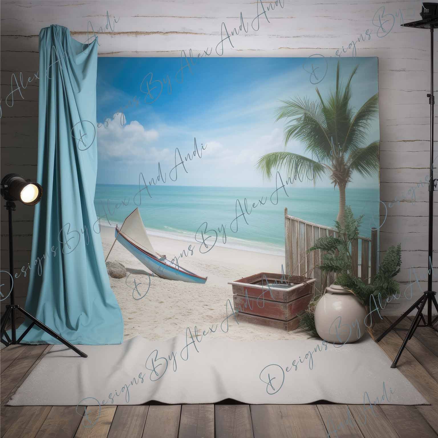 Beach Studio Backdrop Background Studio Digital Photo Shoot Sunny Sand ...