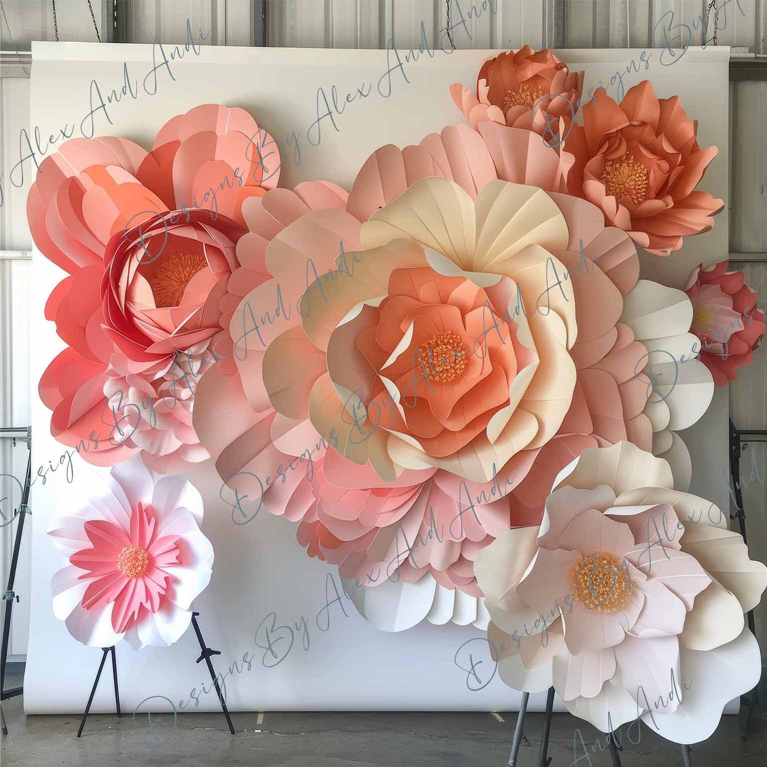 Giant Flower Digital Backdrop Overlay Wedding Background Sweet 16 Event ...