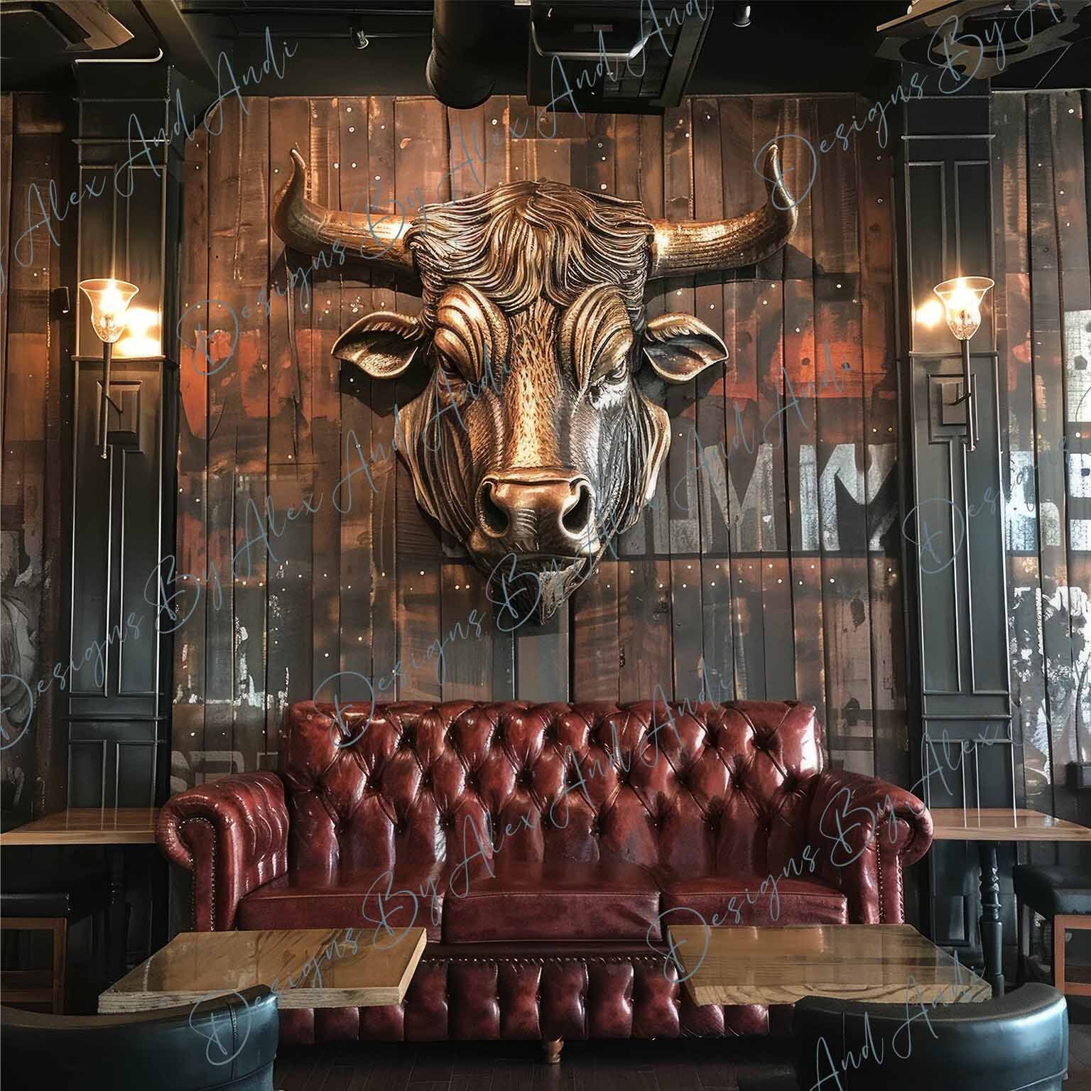 Rodeo Bull Digital Backdrop Overlay Wedding Background Sweet 16 Event ...