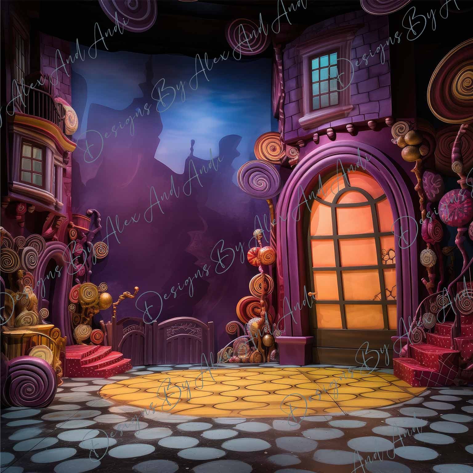 Crazy Candy Factory Backdrop Background Digital Birthday Child Photo ...