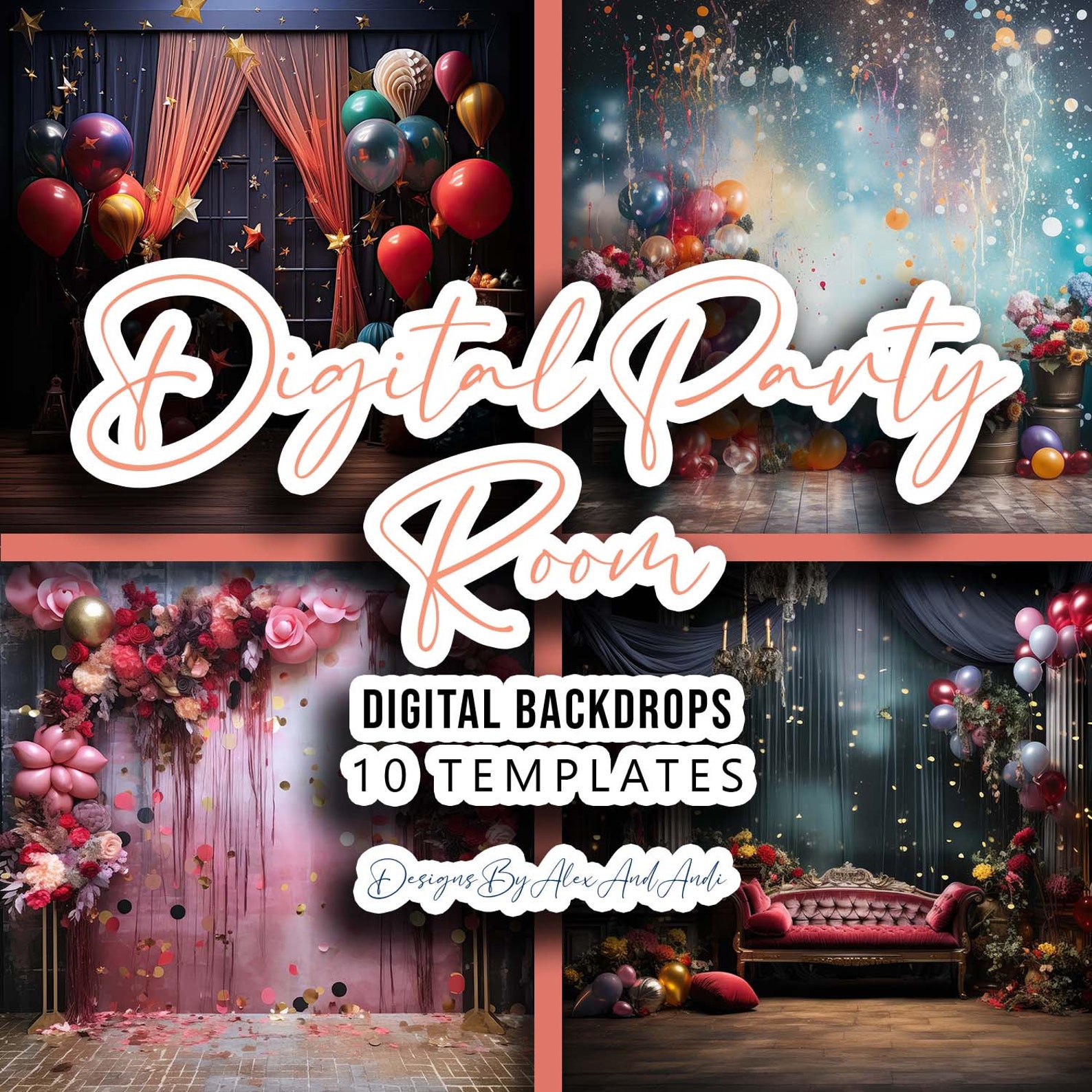 Digital Party Room Digital Backdrop Background Birthday Child Photo ...