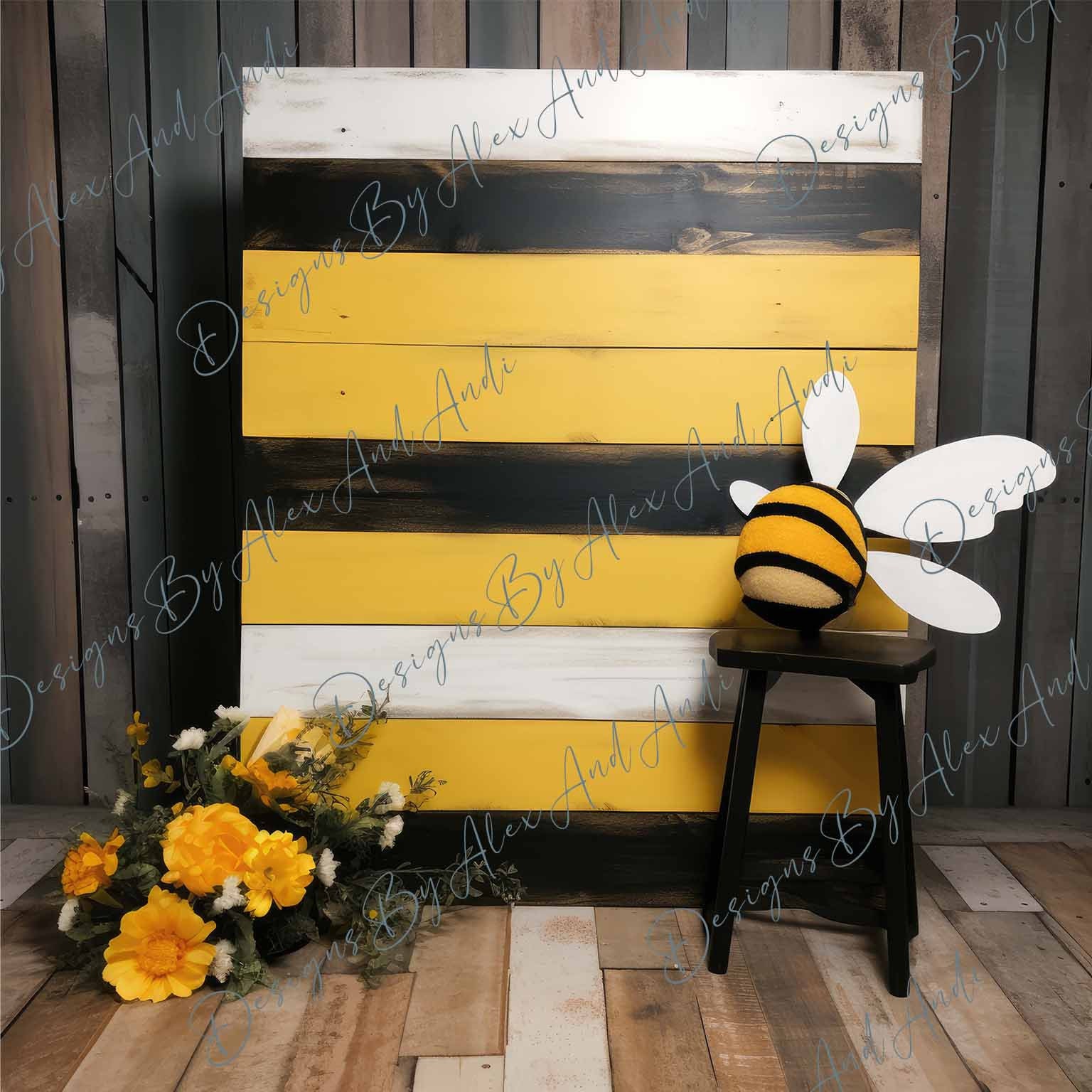 Bumble Bee Backdrop Background Digital Photo Shoot Picture Prop Event ...