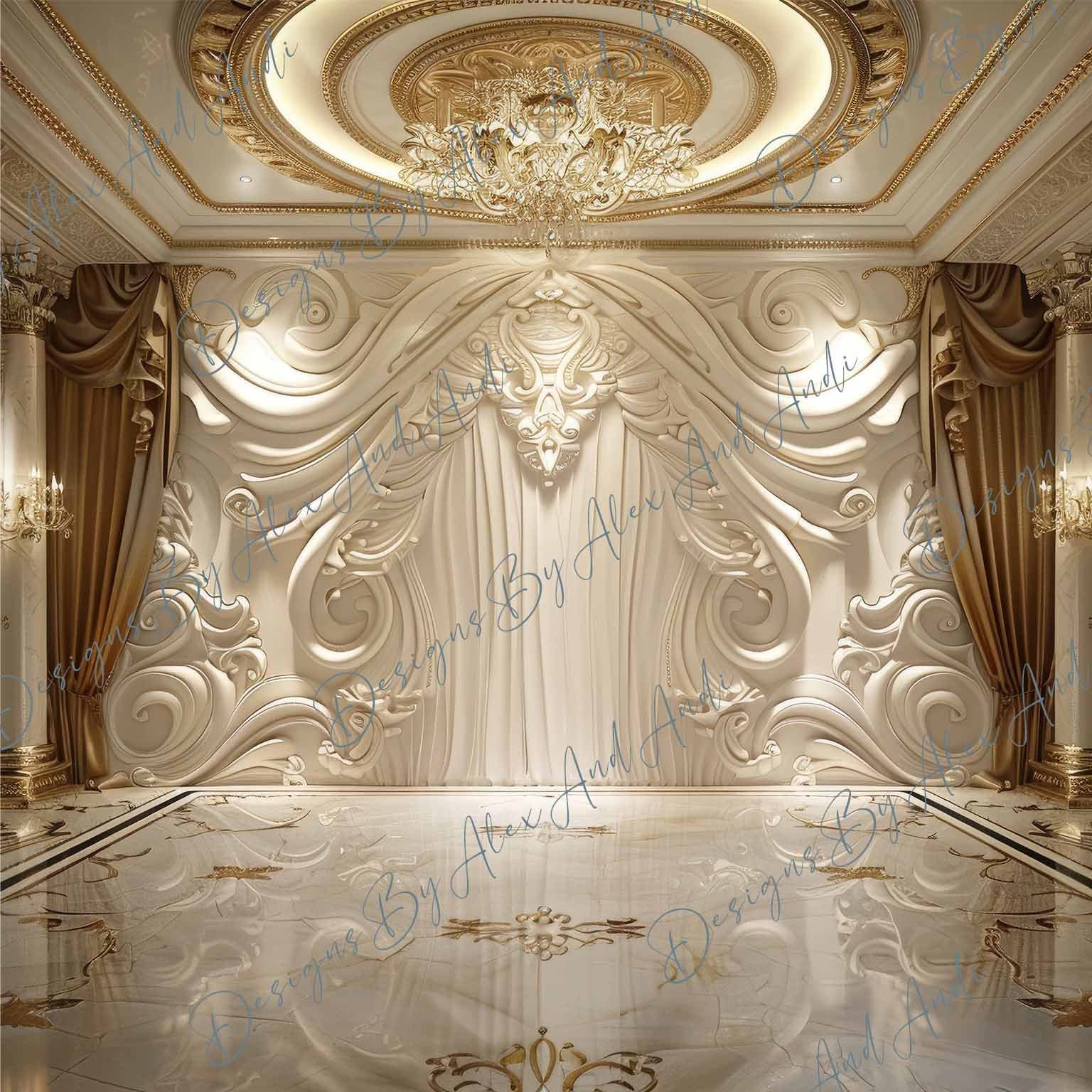 Pearl Room Digital Background Backdrop Wedding Bridal Overlay Party ...