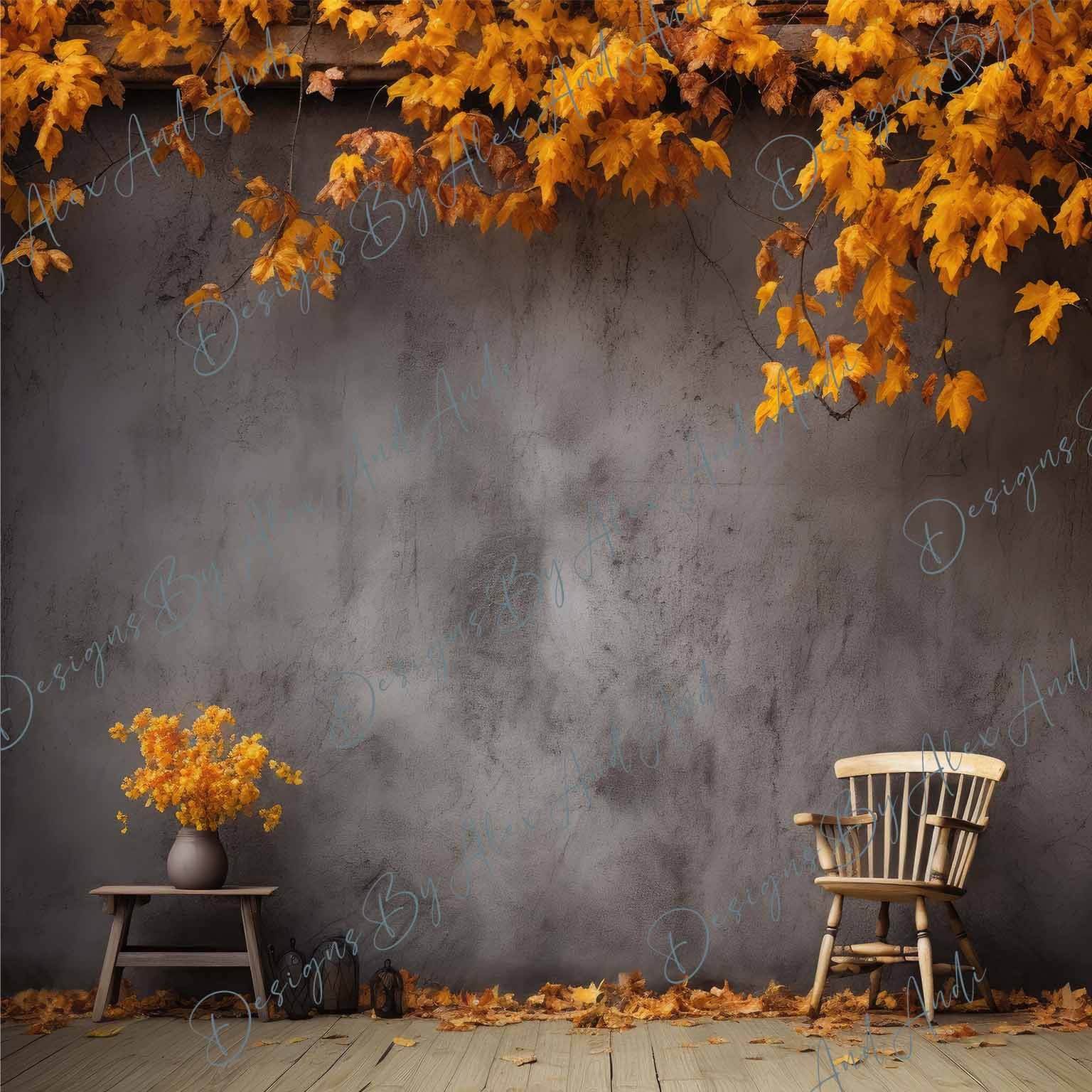 Modern Autumn Digital Backdrop Background Birthday Child Photo Shoot ...