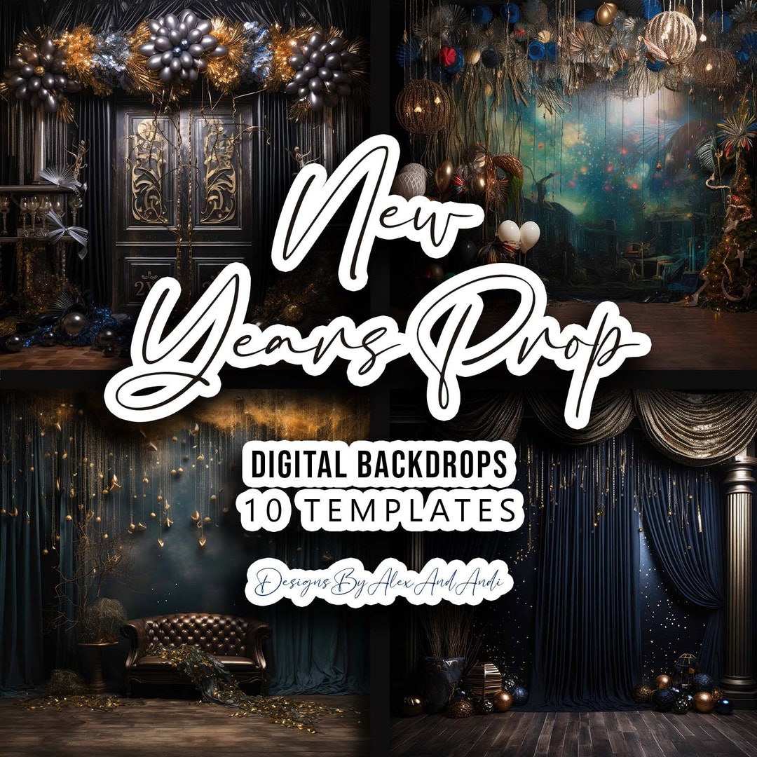 New Years Prop Digital Backdrop Overlay Background Wedding Birthday ...