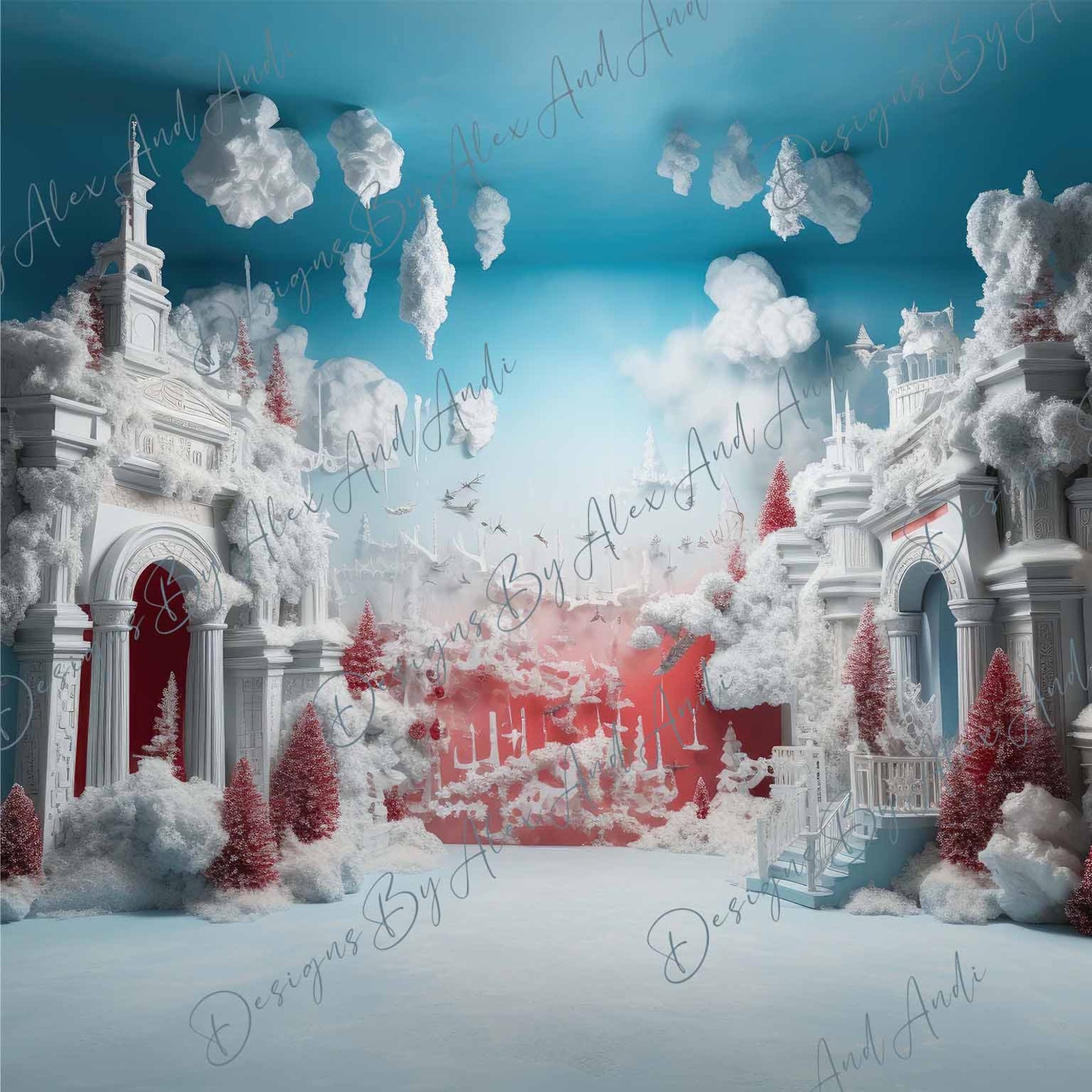 North Pole Studio Digital Backdrop Overlay Background Wedding Holiday ...