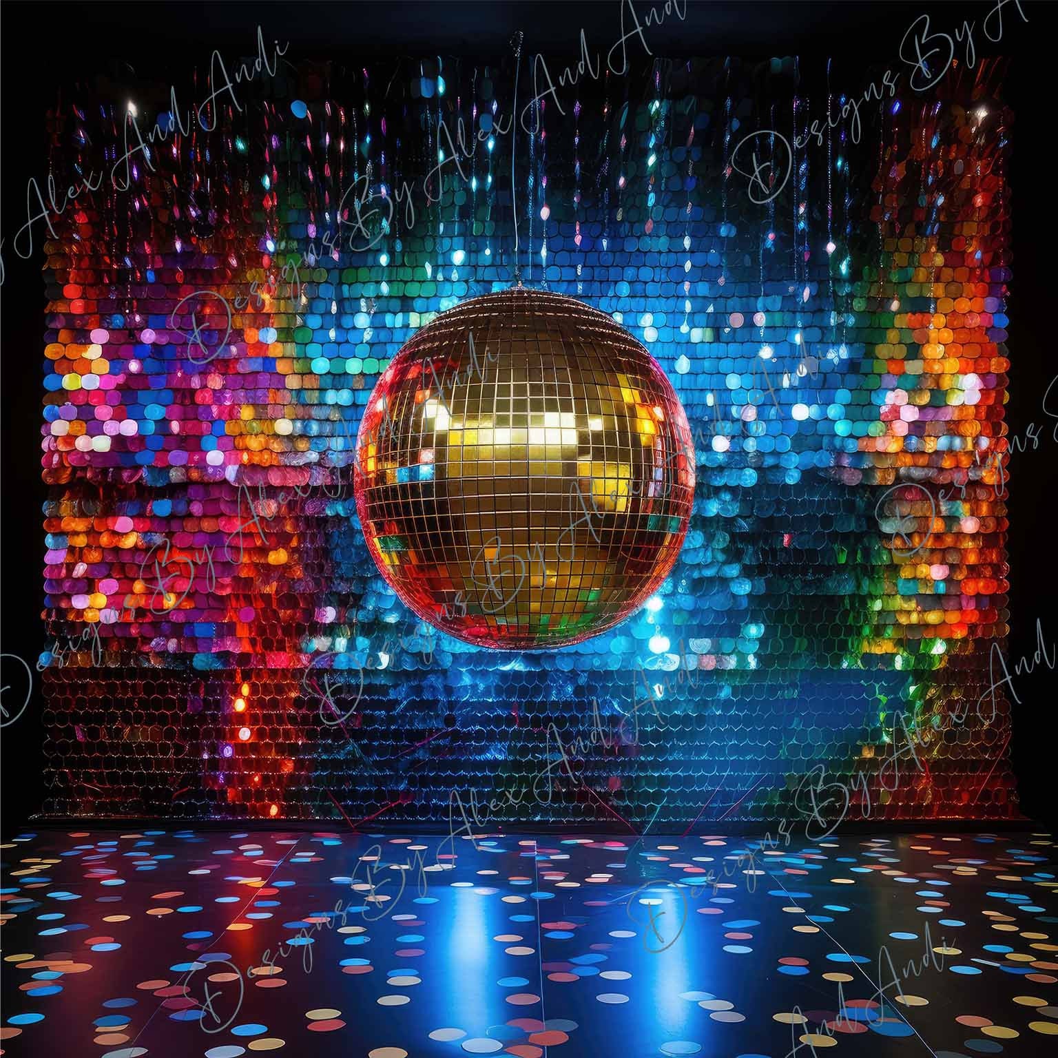 Disco Digital Backdrop Overlay Background Birthday Child Photo Shoot ...