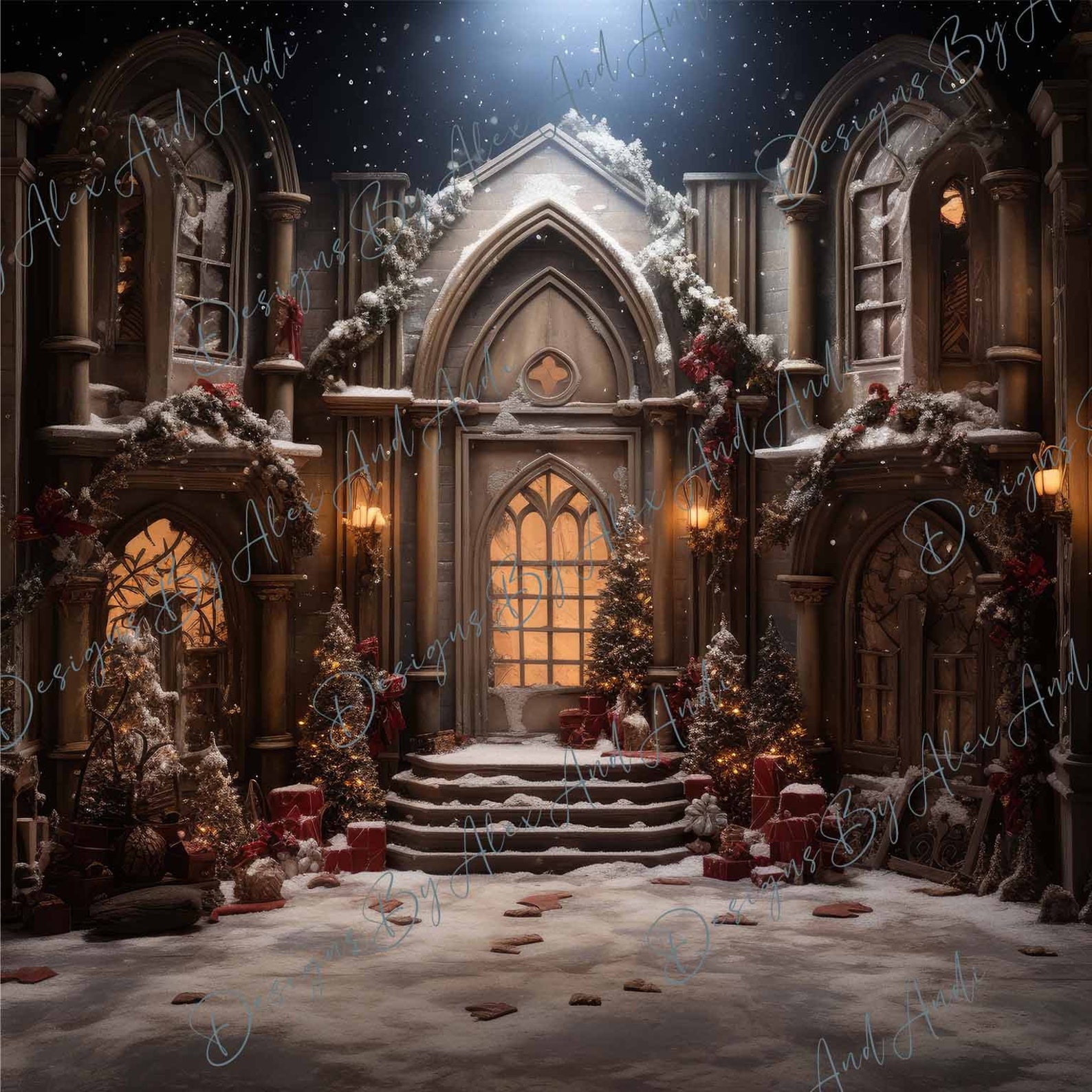 Christmas Studio Digital Backdrop Overlay Wedding Background Holiday ...