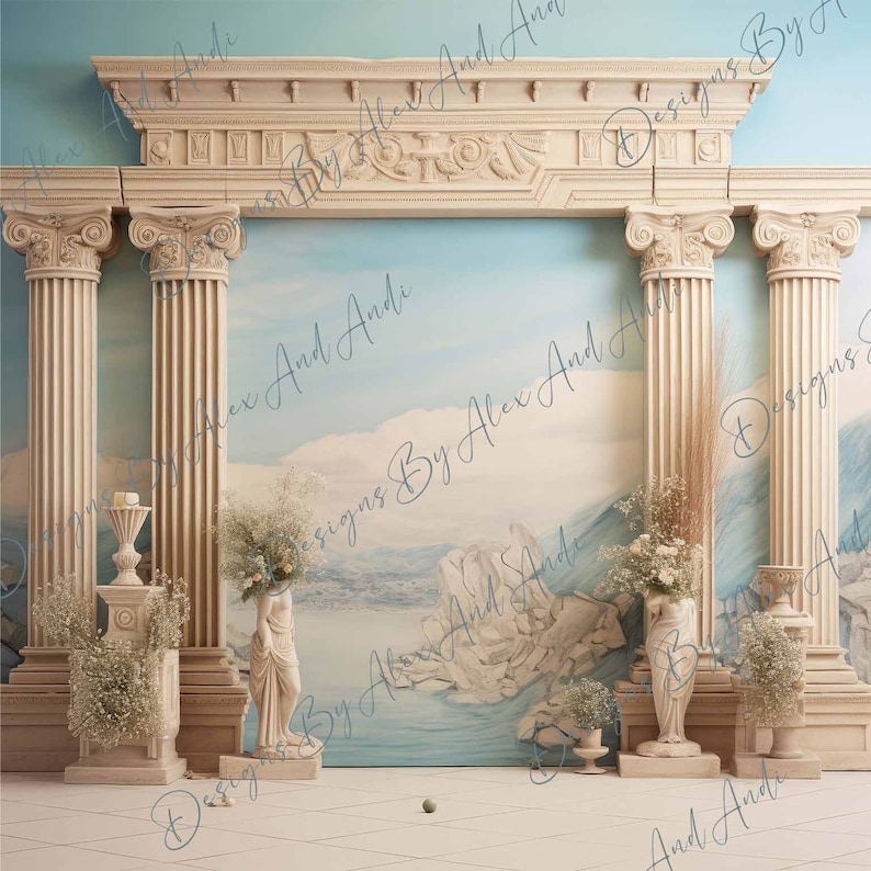 Ancient Greek Studio Digital Backdrop Overlay Wedding Sweet 16 ...