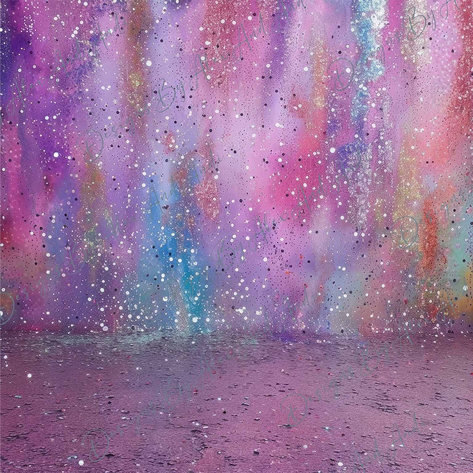 Rainbow Glitter Digital Background Overlay Backdrop Photo Picture ...