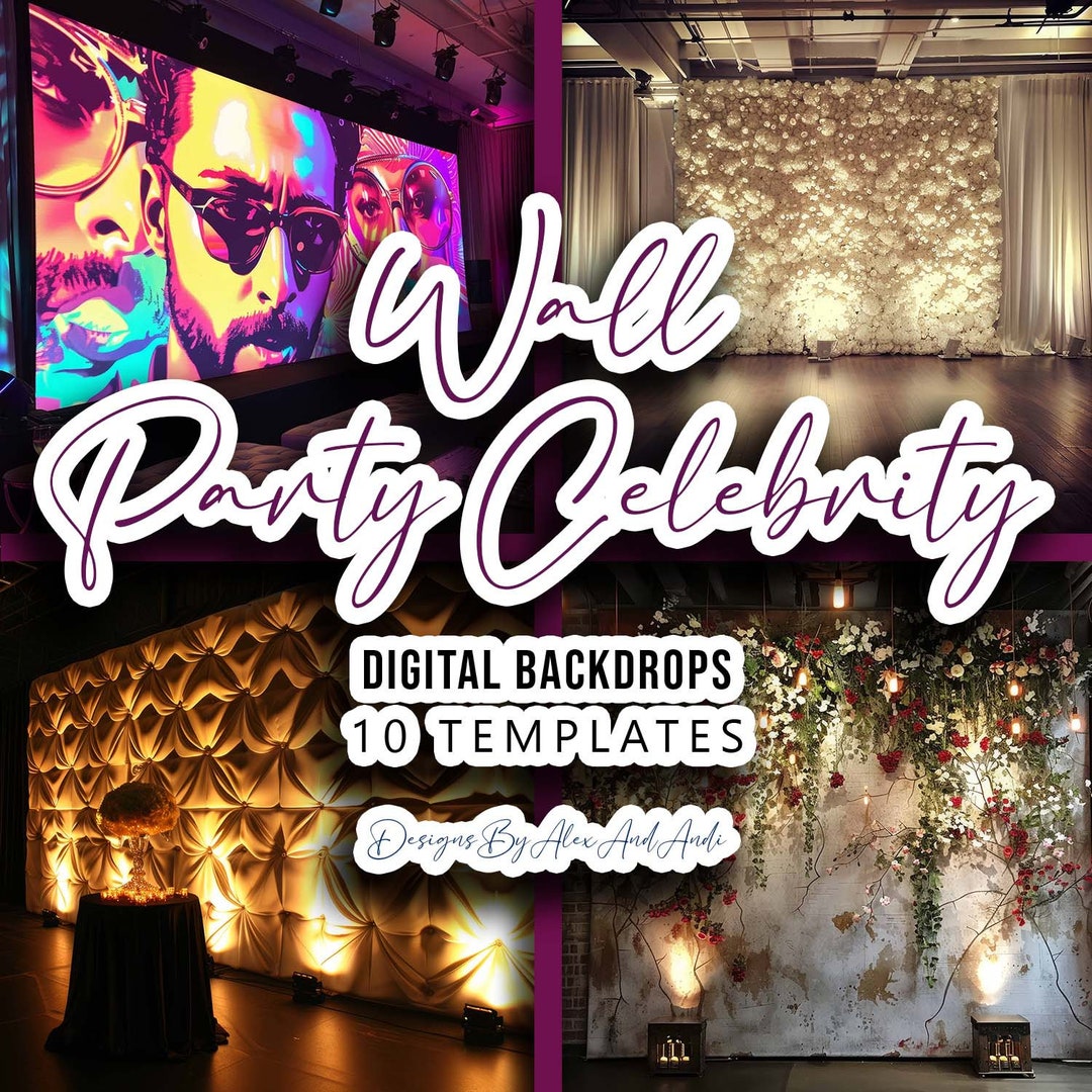 Wall Party Celebrity Digital Background Model Backdrop Overlay Wedding ...