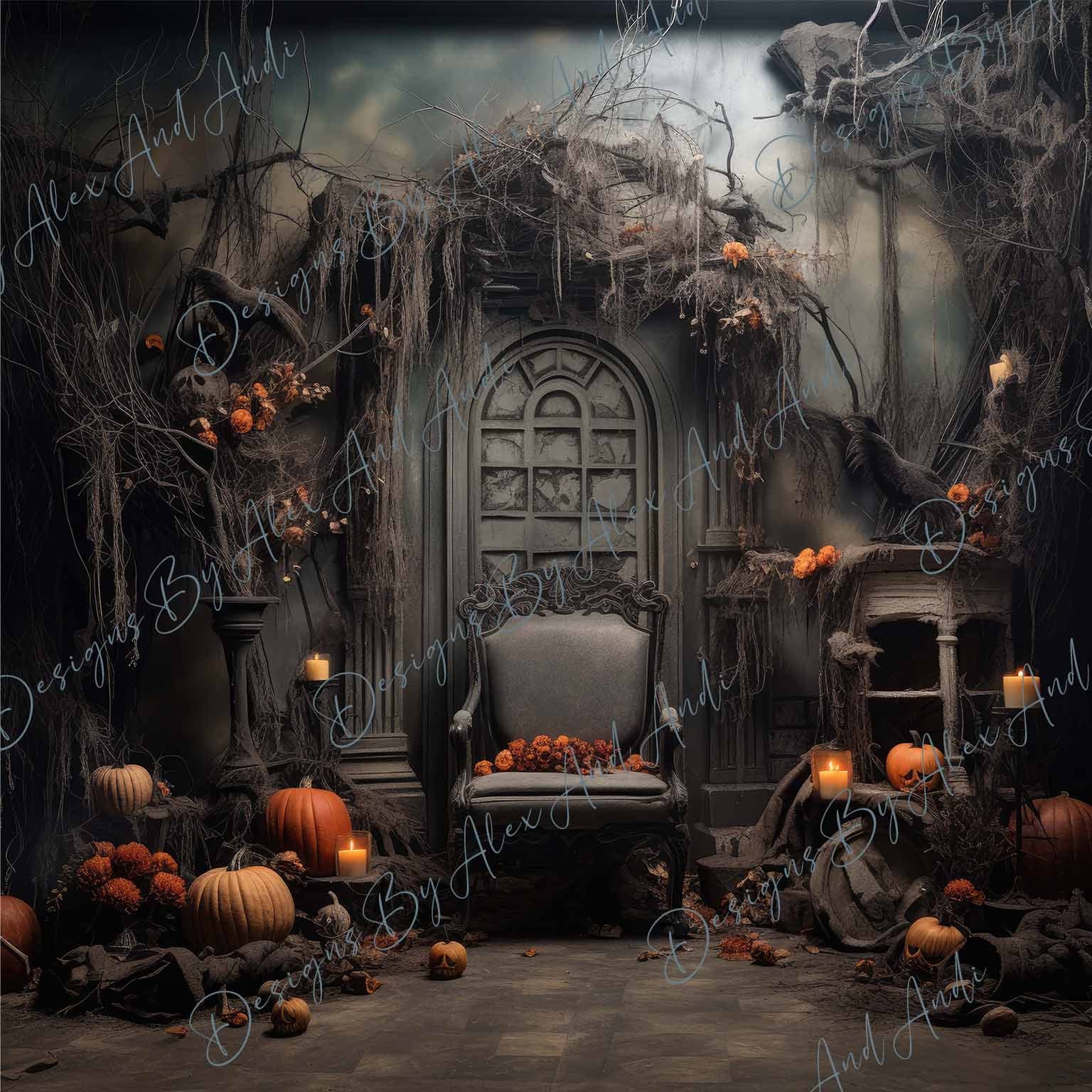 Halloween Studio Backdrop Background Digital Birthday Child Photo Shoot ...