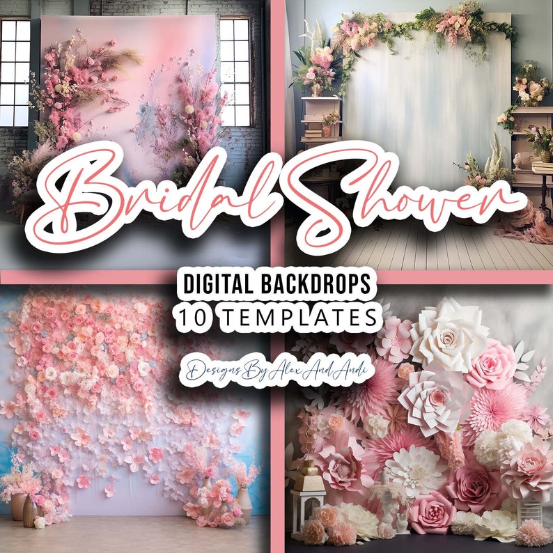 Bridal Shower Digital Backdrop Wedding Background Photo Shoot Picture ...